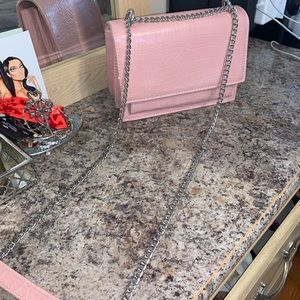 AKIRA | Bags | Akira Pink Crossbody Bag W Silver Chain Strap | Poshmark